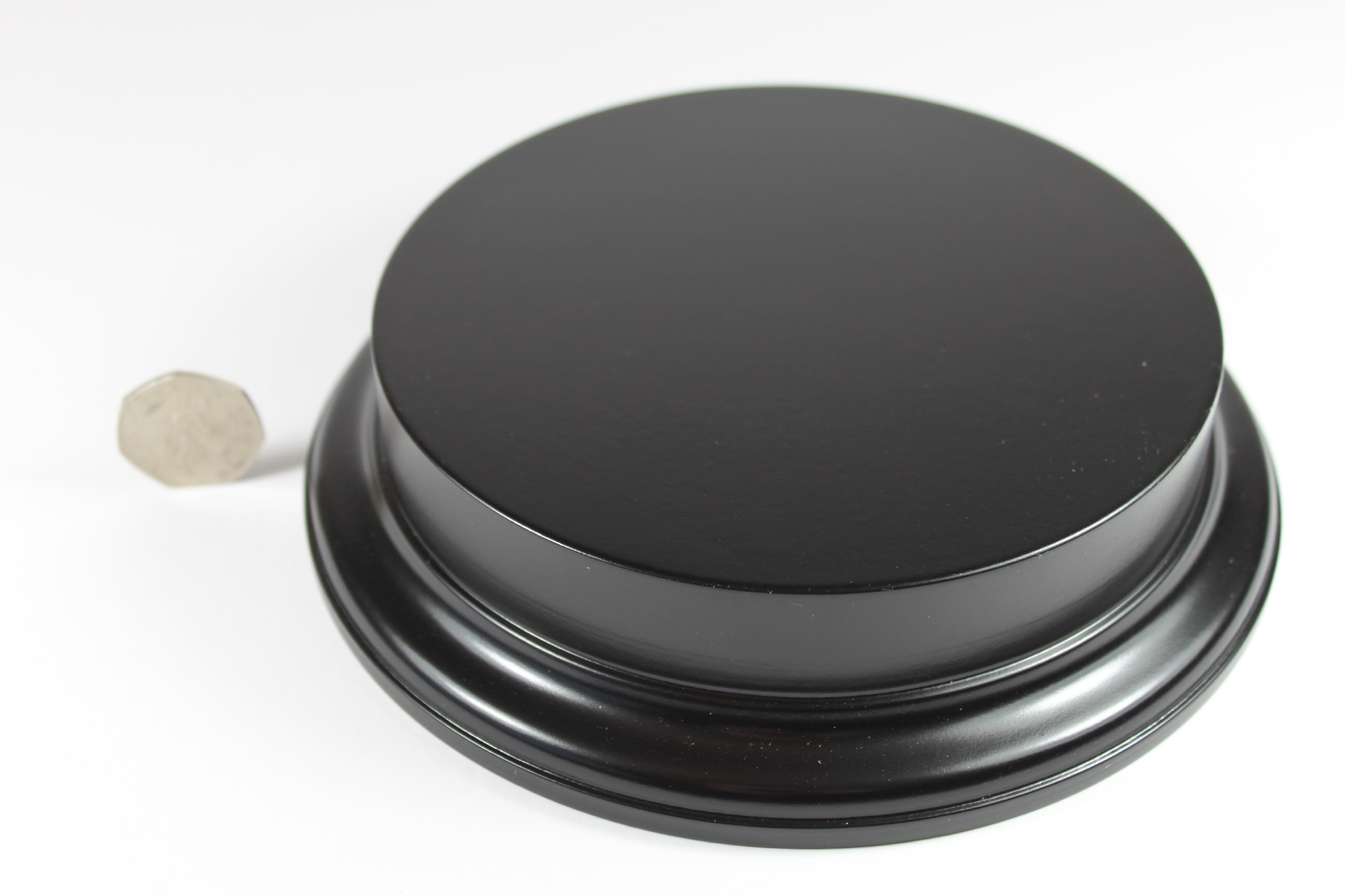 Black MDF Round Base with 25mm upstand and 150mm Display Area