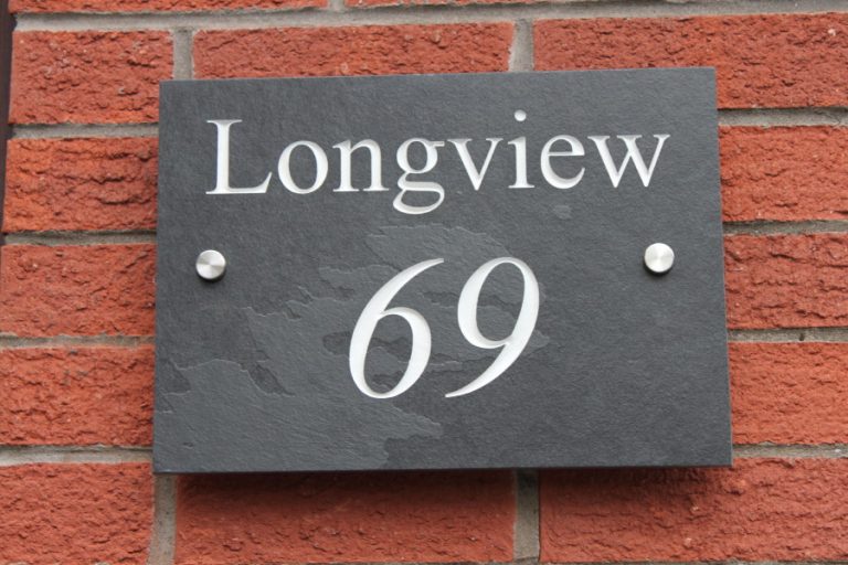 Deep Engraved Slate House name plate 350mm x 250mm x 10mm